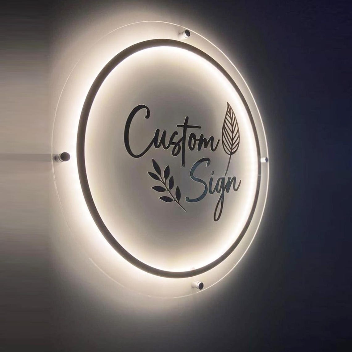 Custom Business Logo Sign, Backlit Sign, Business Sign, Salon Sign ...