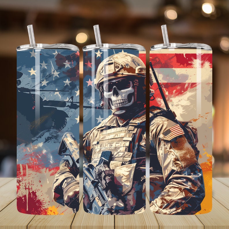 50 Veteran Mega Tumbler Wrap Bundle, 20oz Army Sublimation Design, 3D ...