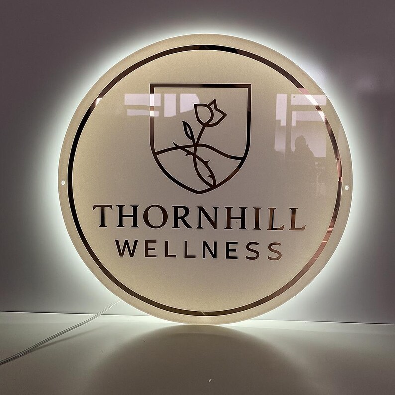 Custom 3D Business Sign, Business Logo Sign, Round Acrylic Logo Sign ...