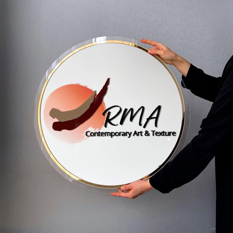 Custom Business Logo Sign, 3D Round Acrylic Business Sign, Storefront ...