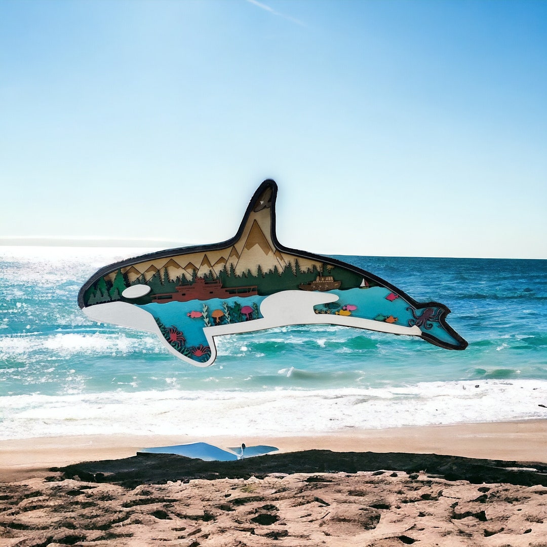 Amazing 7 Layer Wooden Orca-alaskan Wildlife Sculpture - Etsy