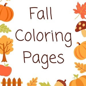 Fun Fall Coloring Pages for Kids - Etsy