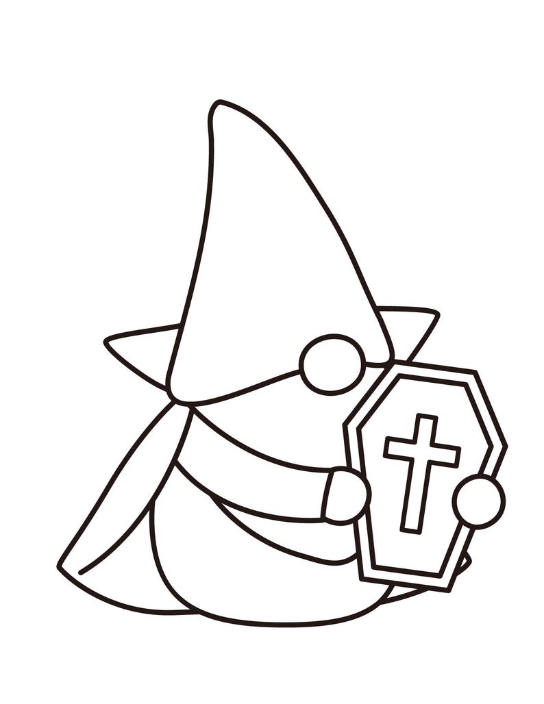 Cute Halloween Gnome Coloring Pages - Etsy
