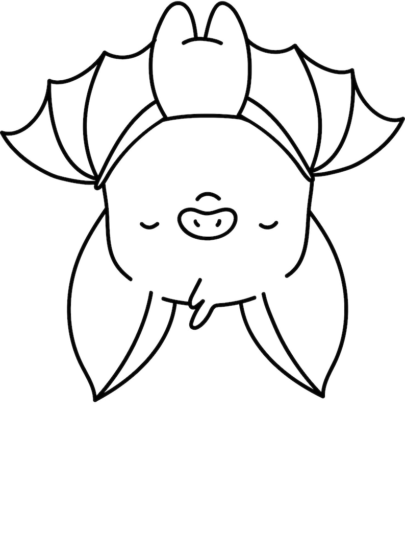 Cute Halloween Coloring Pages Featuring Bats - Etsy