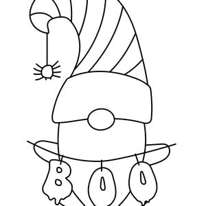 Cute Halloween Gnome Coloring Pages - Etsy