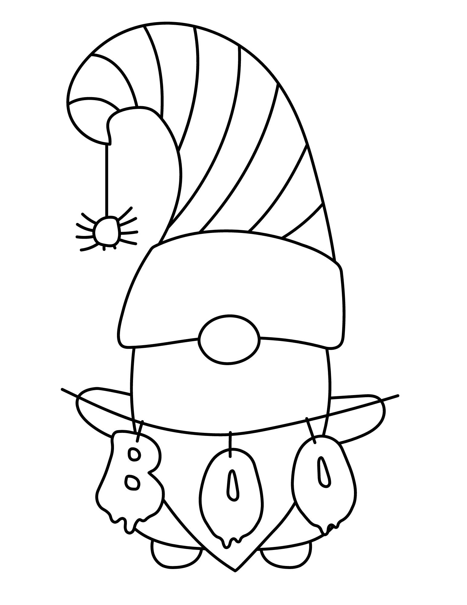 Cute Halloween Gnome Coloring Pages - Etsy