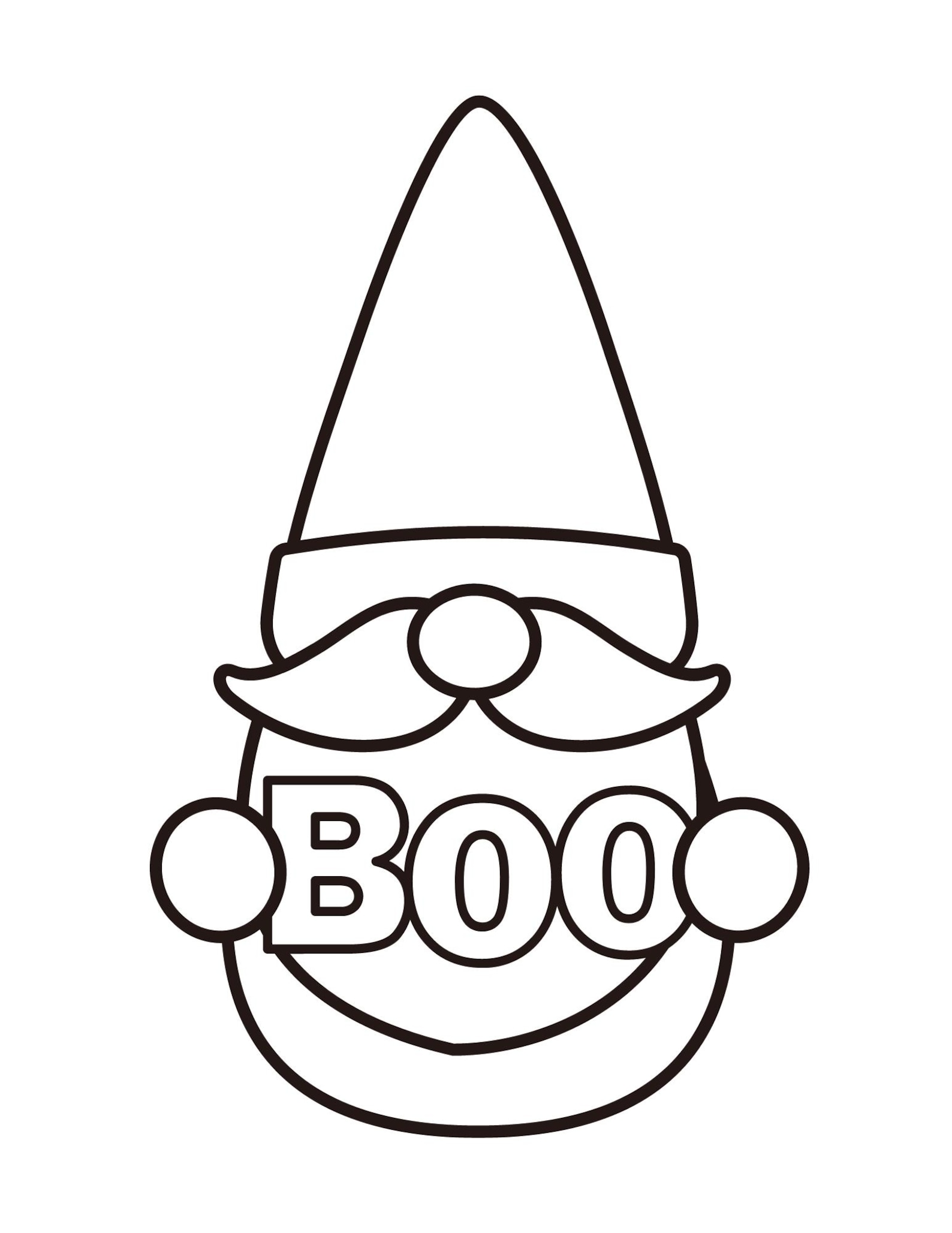 Cute Halloween Gnome Coloring Pages - Etsy