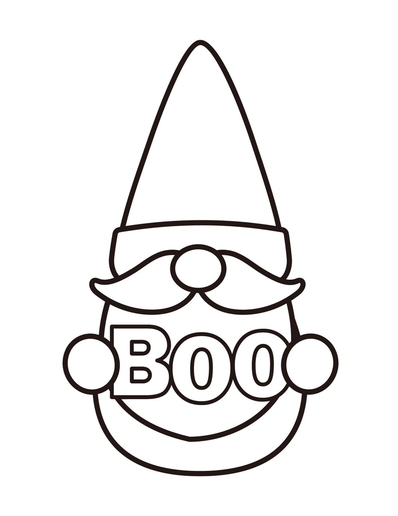 Cute Halloween Gnome Coloring Pages - Etsy