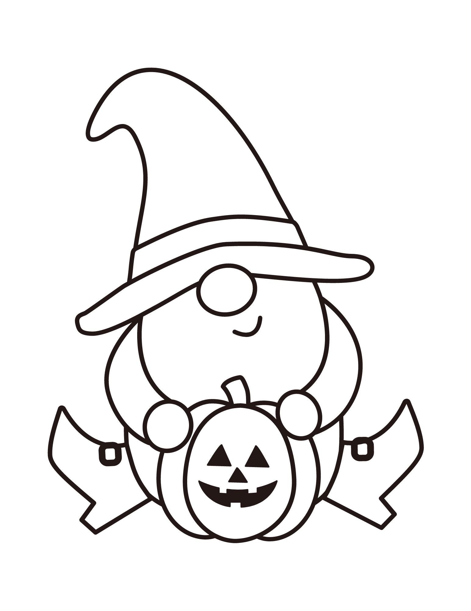Cute Halloween Gnome Coloring Pages - Etsy