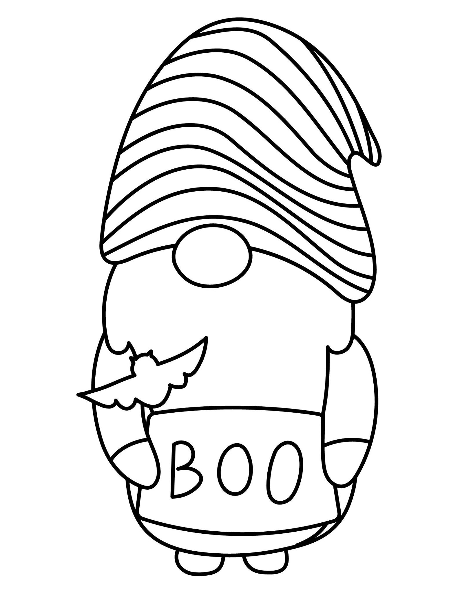 Cute Halloween Gnome Coloring Pages - Etsy