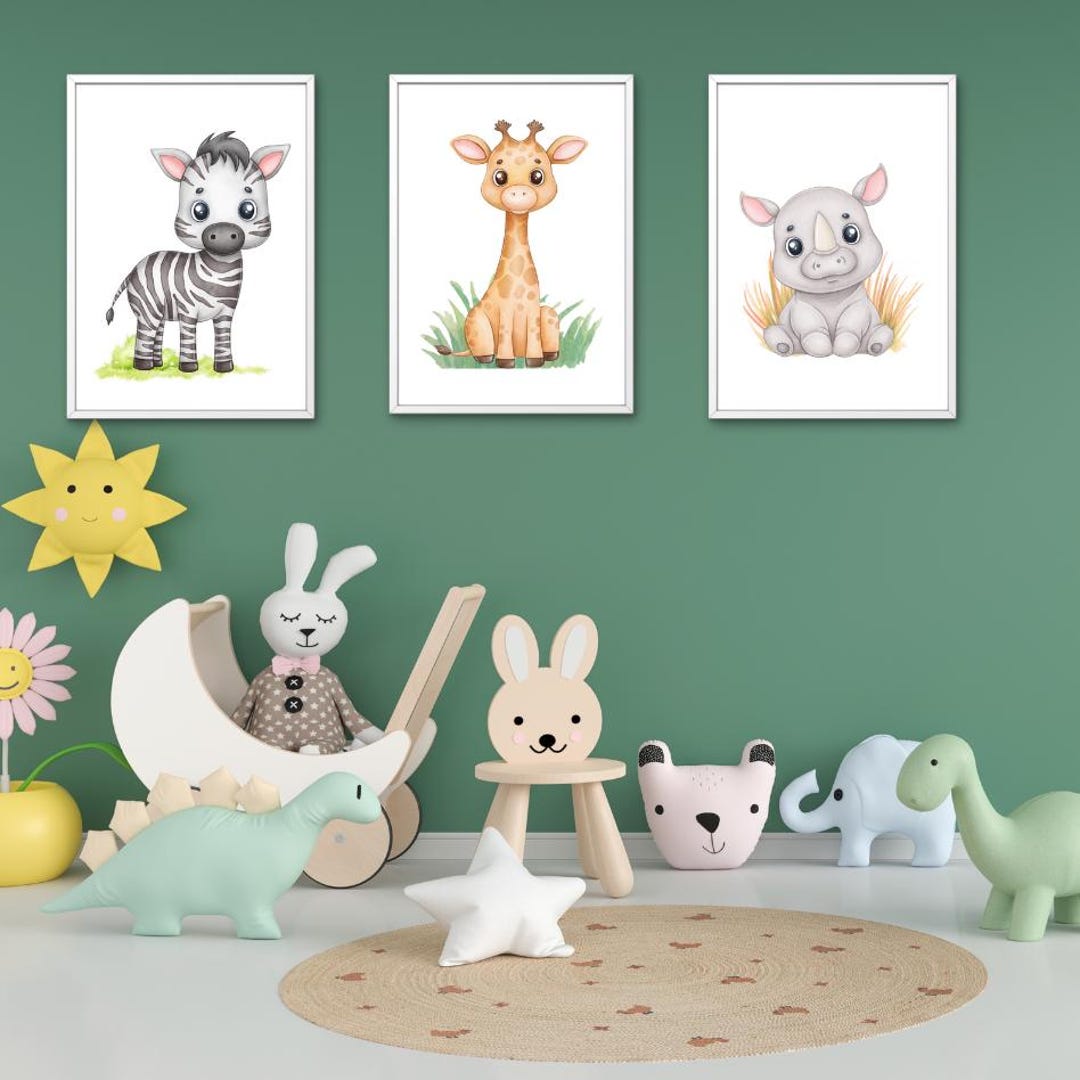 Safari Nursery Printable Posters Digital - Etsy