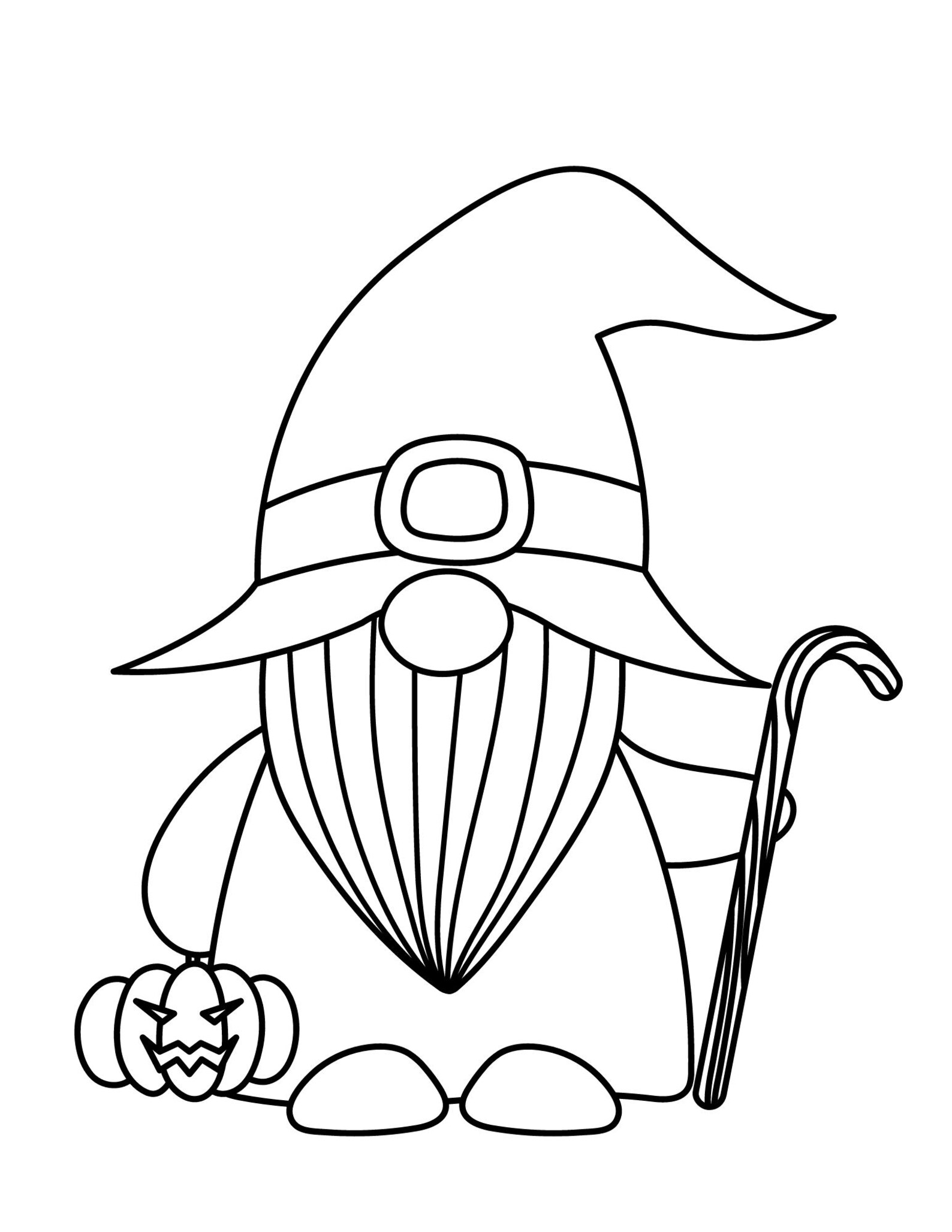 Cute Halloween Gnome Coloring Pages - Etsy