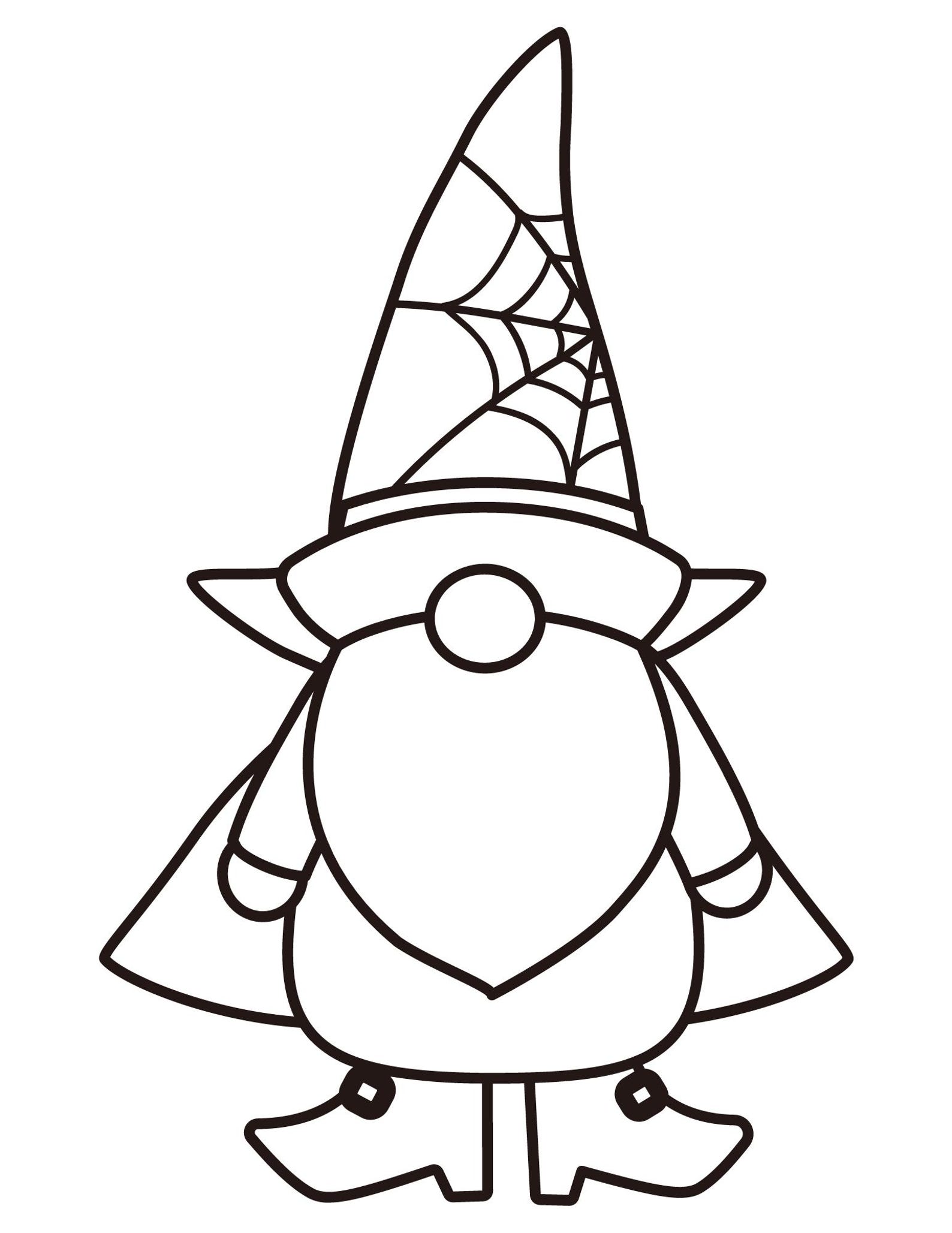 Cute Halloween Gnome Coloring Pages - Etsy