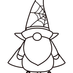 Cute Halloween Gnome Coloring Pages - Etsy