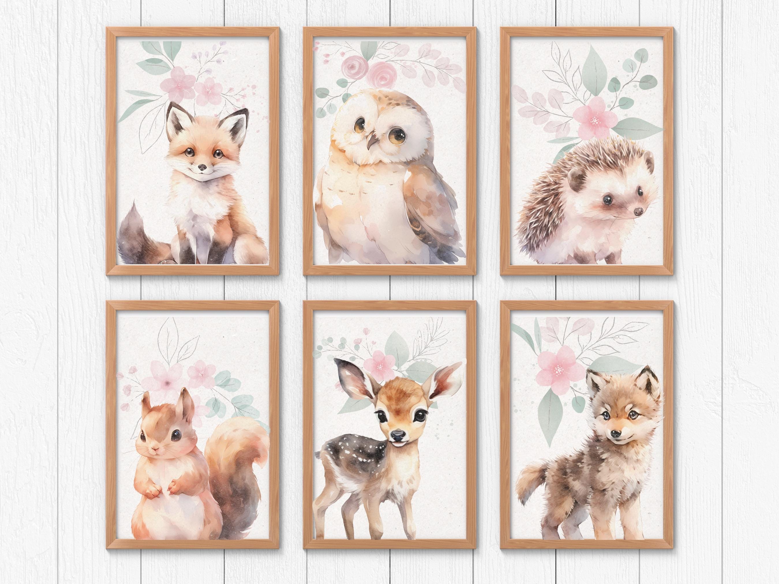 Woodland Nursery Animals Decor Printable Posters, Set of 6 - Etsy