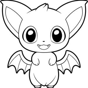 Cute Halloween Coloring Pages Featuring Bats - Etsy
