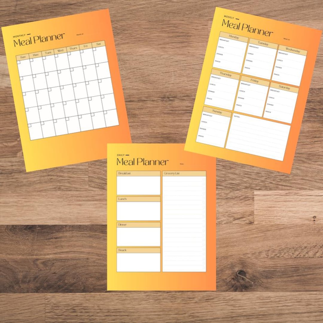 Fall Themed Meal Planner Set - Etsy