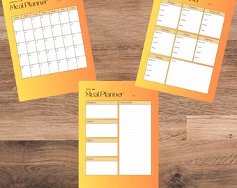 Fall-themed Meal Planner PDF | Printable & Fillable Weekly Meal Plan ...