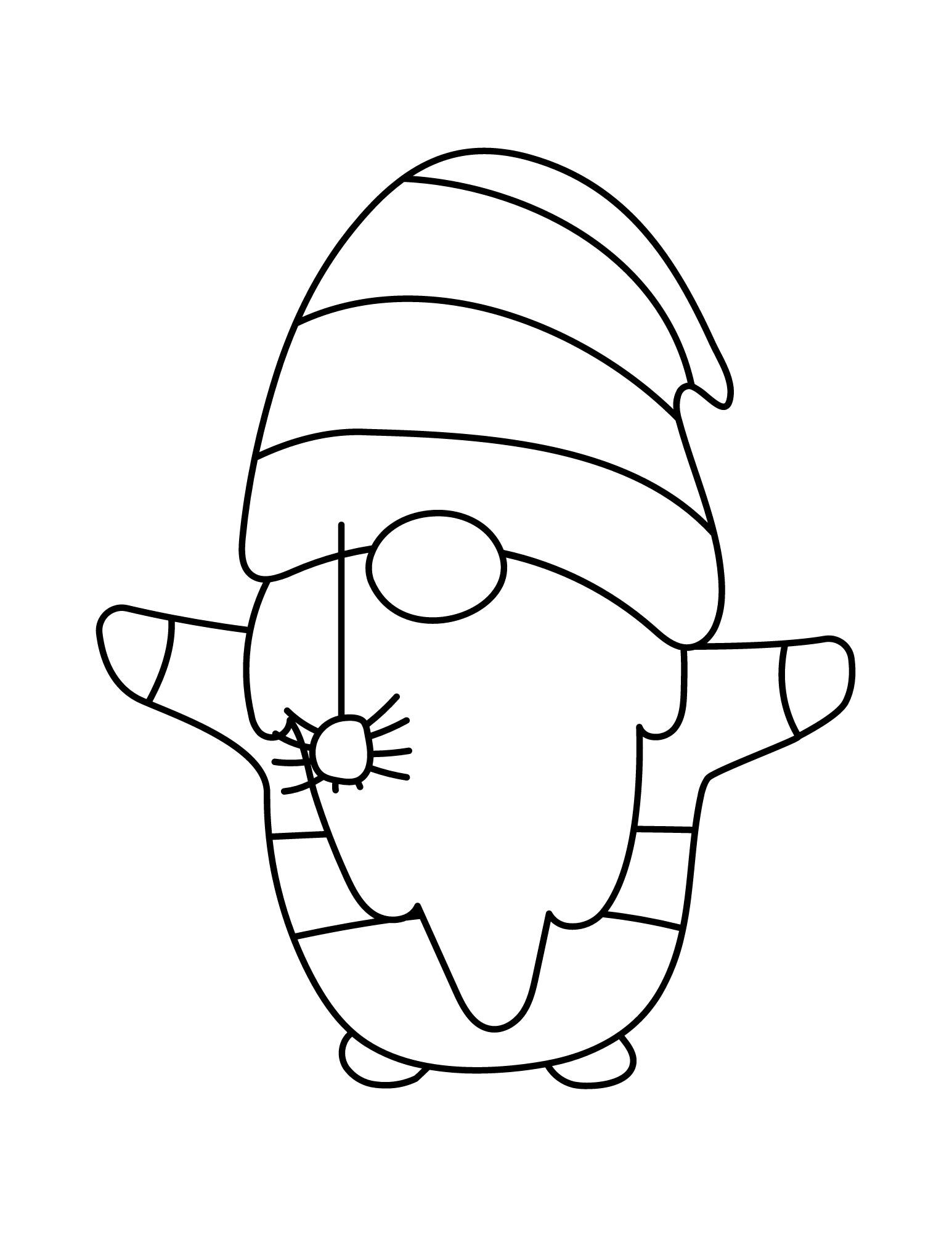Cute Halloween Gnome Coloring Pages - Etsy