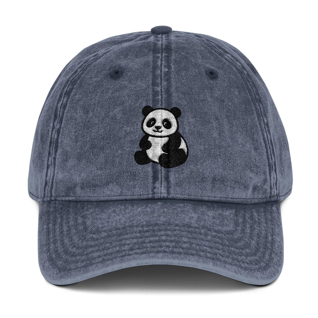 Panda Vintage Baseball Cap, Animal Design Hat, Retro Baseball Cap ...