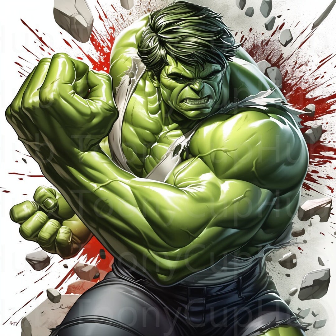 Giant, Strong, Angry, Green Man Hulk. Hulk Digital Print. Green Giant ...