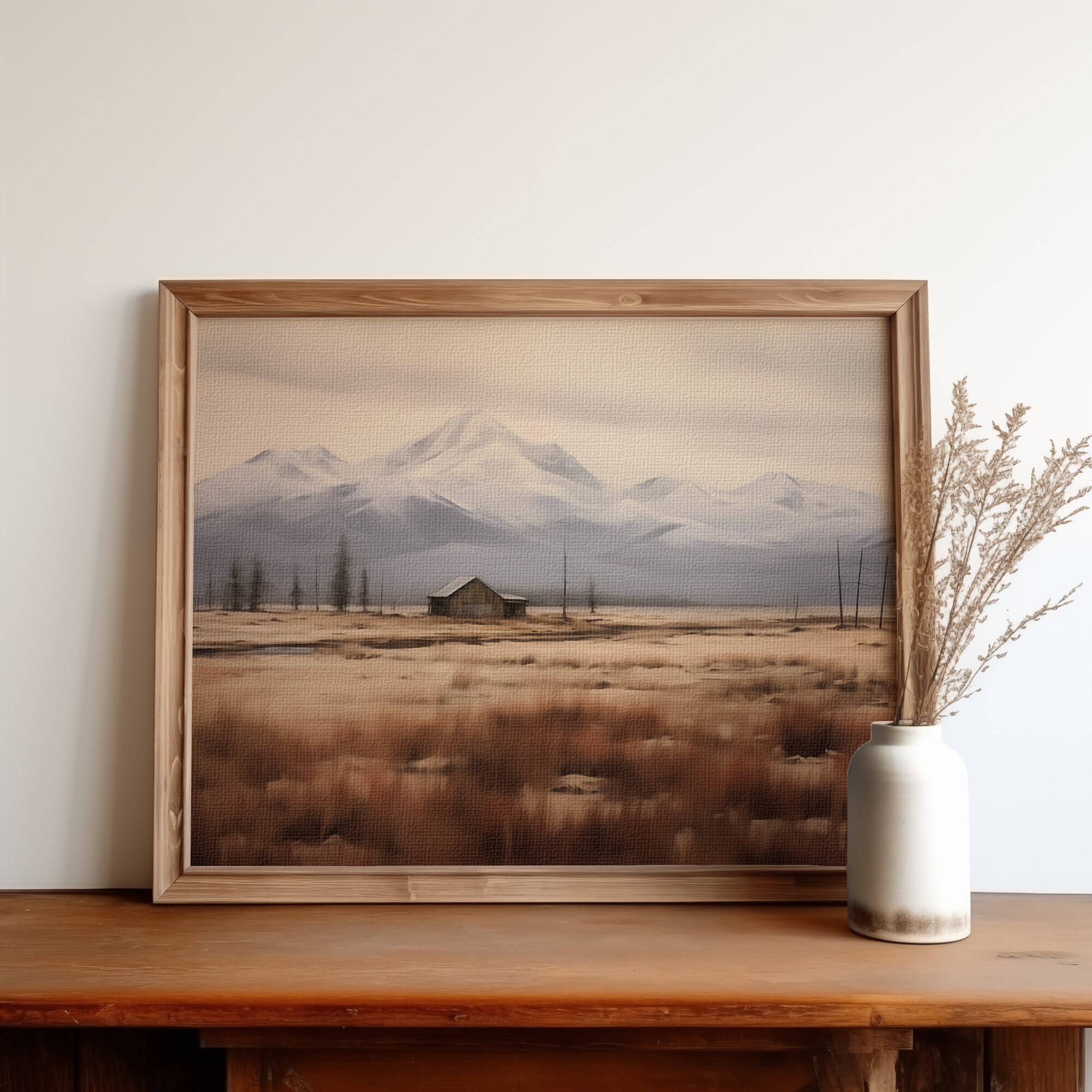 Printable Vintage Oil Painting Style Wall Art solace in Solitude ...