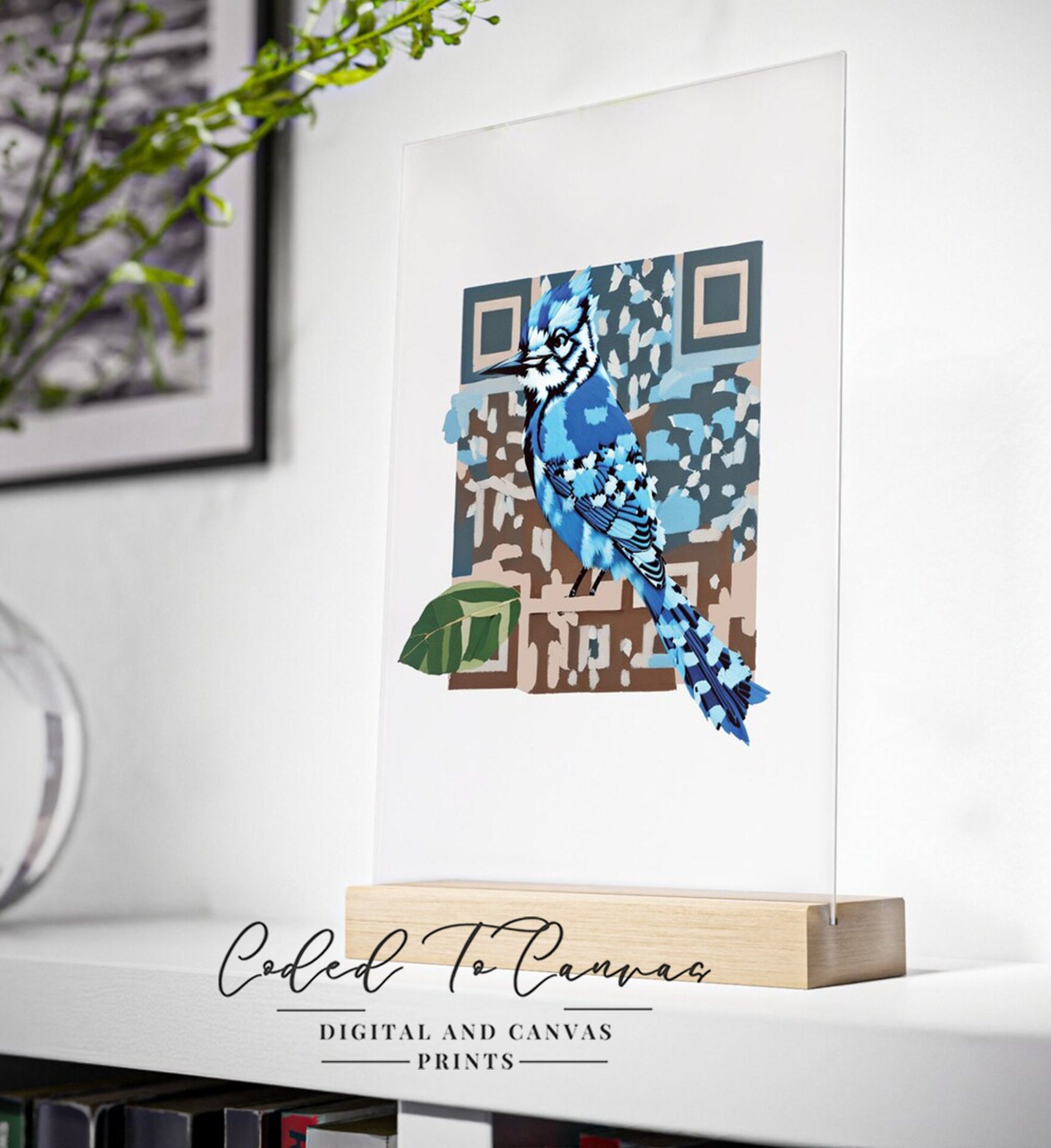 Personalized QR Code Art Acrylic Easel Display Custom QR Code Self ...