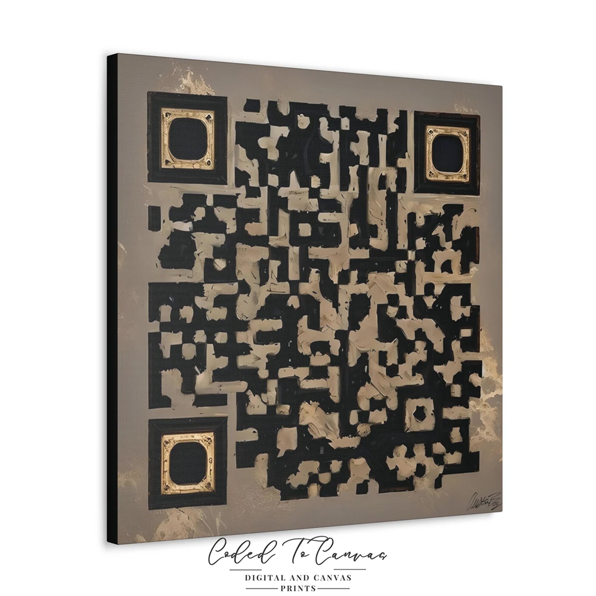 Personalized QR Code Artwork Ready to Hang Canvas Gallery Wrap ...