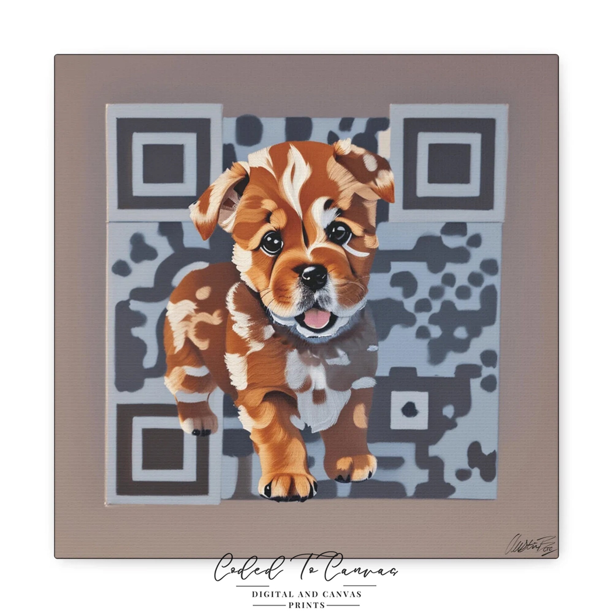 Personalized QR Code Artwork Ready to Hang Canvas Gallery Wrap ...