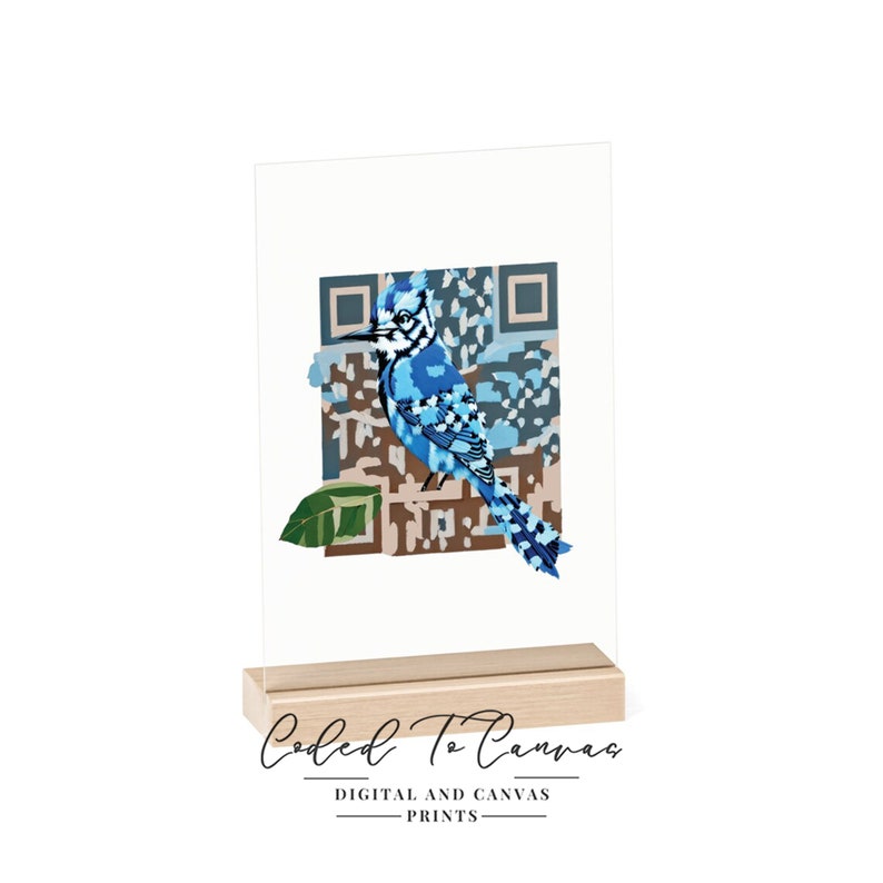 Personalized QR Code Art Acrylic Easel Display Custom QR Code Self ...