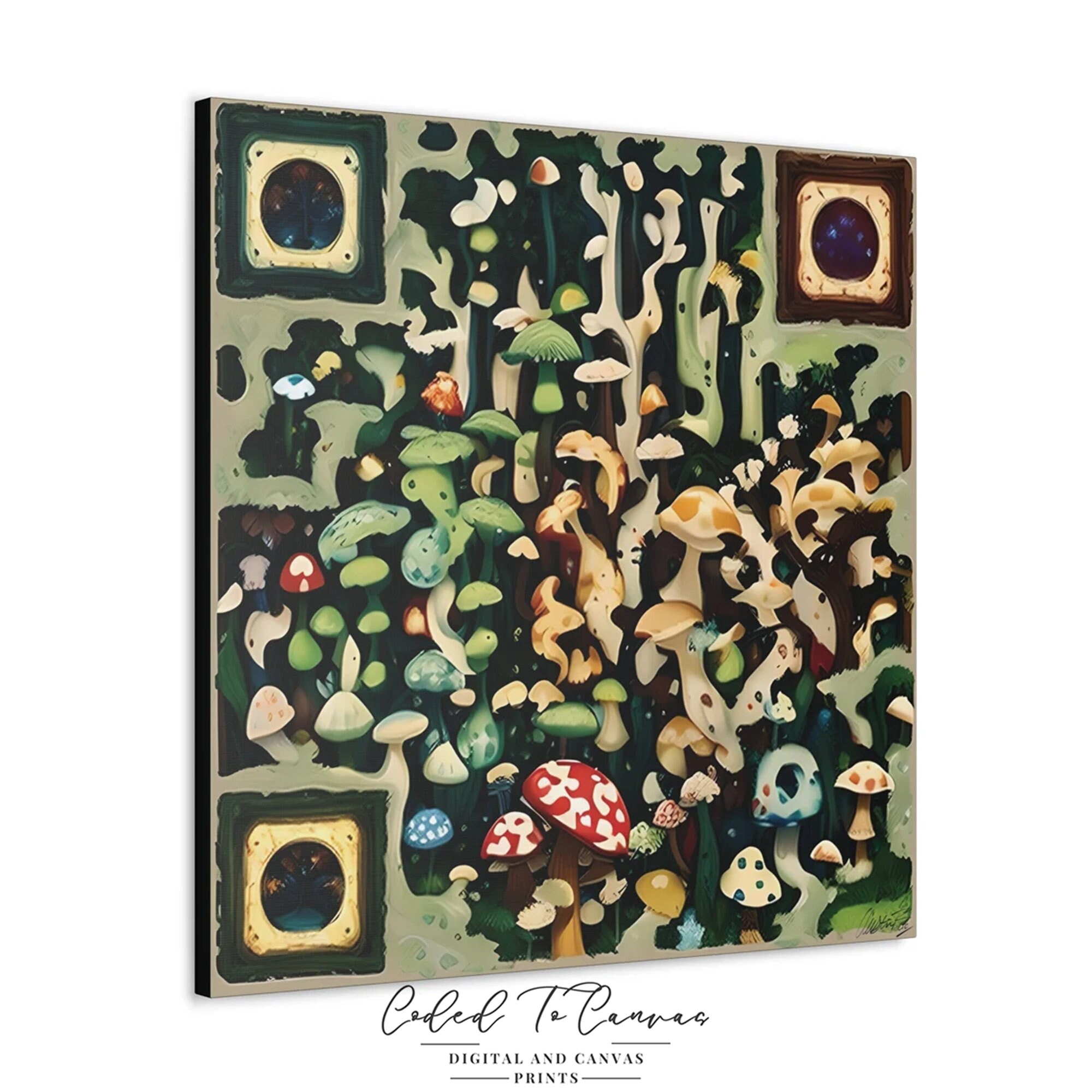 Personalized QR Code Artwork Ready to Hang Canvas Gallery Wrap ...
