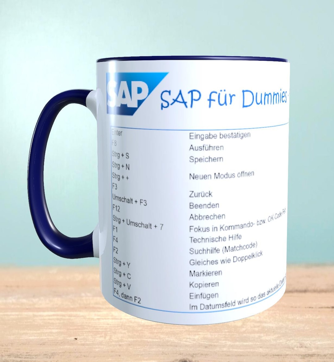 Printed Mug With SAP Shortcuts Shortcuts, Gift for SAP Users, Mug for ...