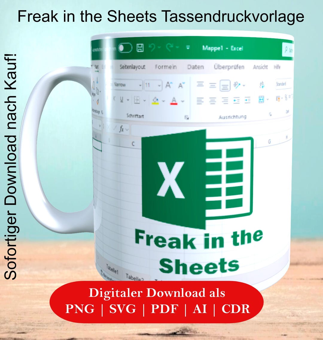 Freak in the Sheets Excel Template Digital Download, Funny Mugs, Mockup ...