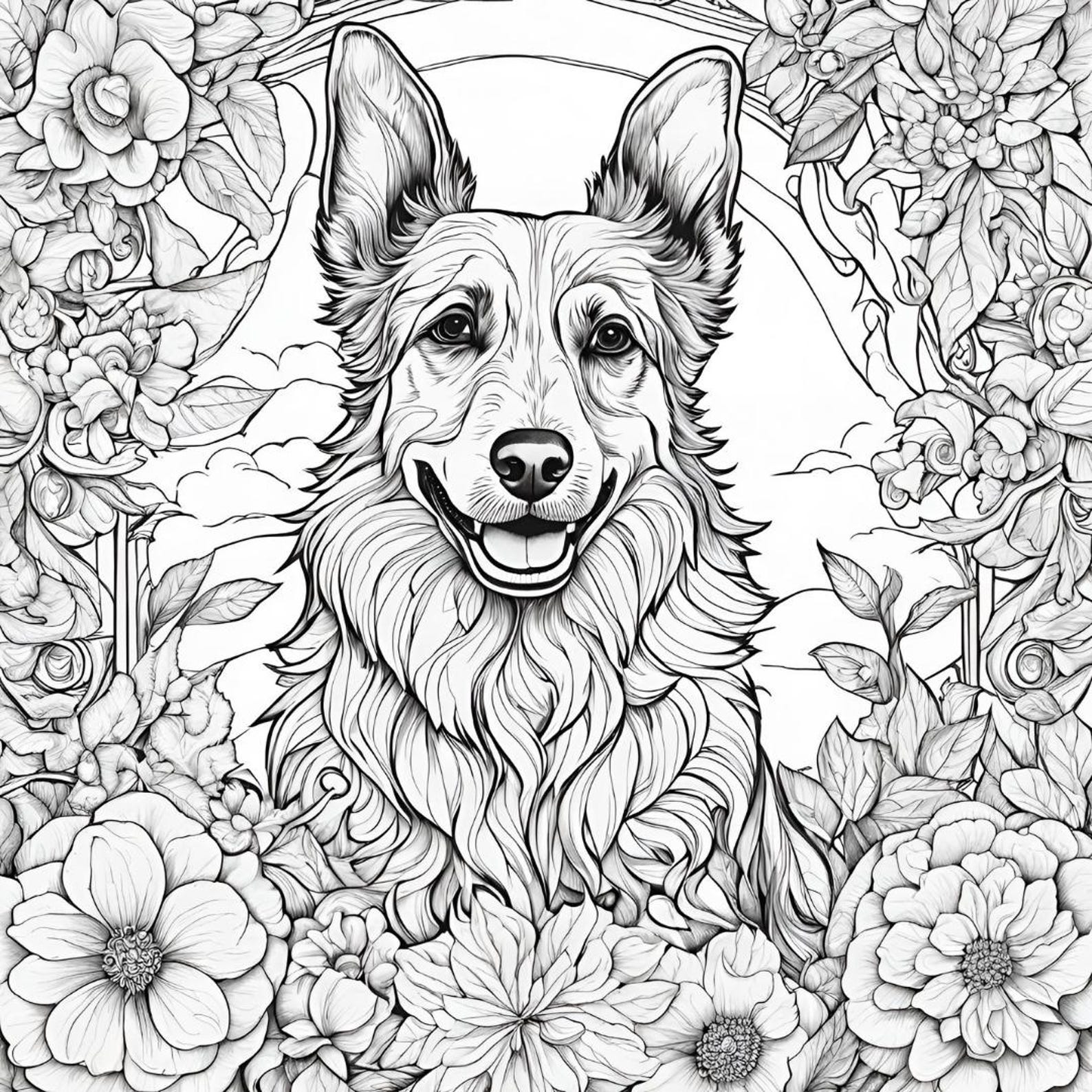 Mandala Dogs: Digital Coloring Book - Etsy