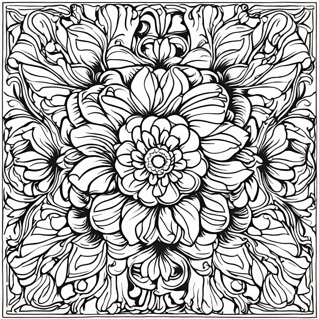 Digital Adult Coloring Book: Floral Mandalas - Etsy