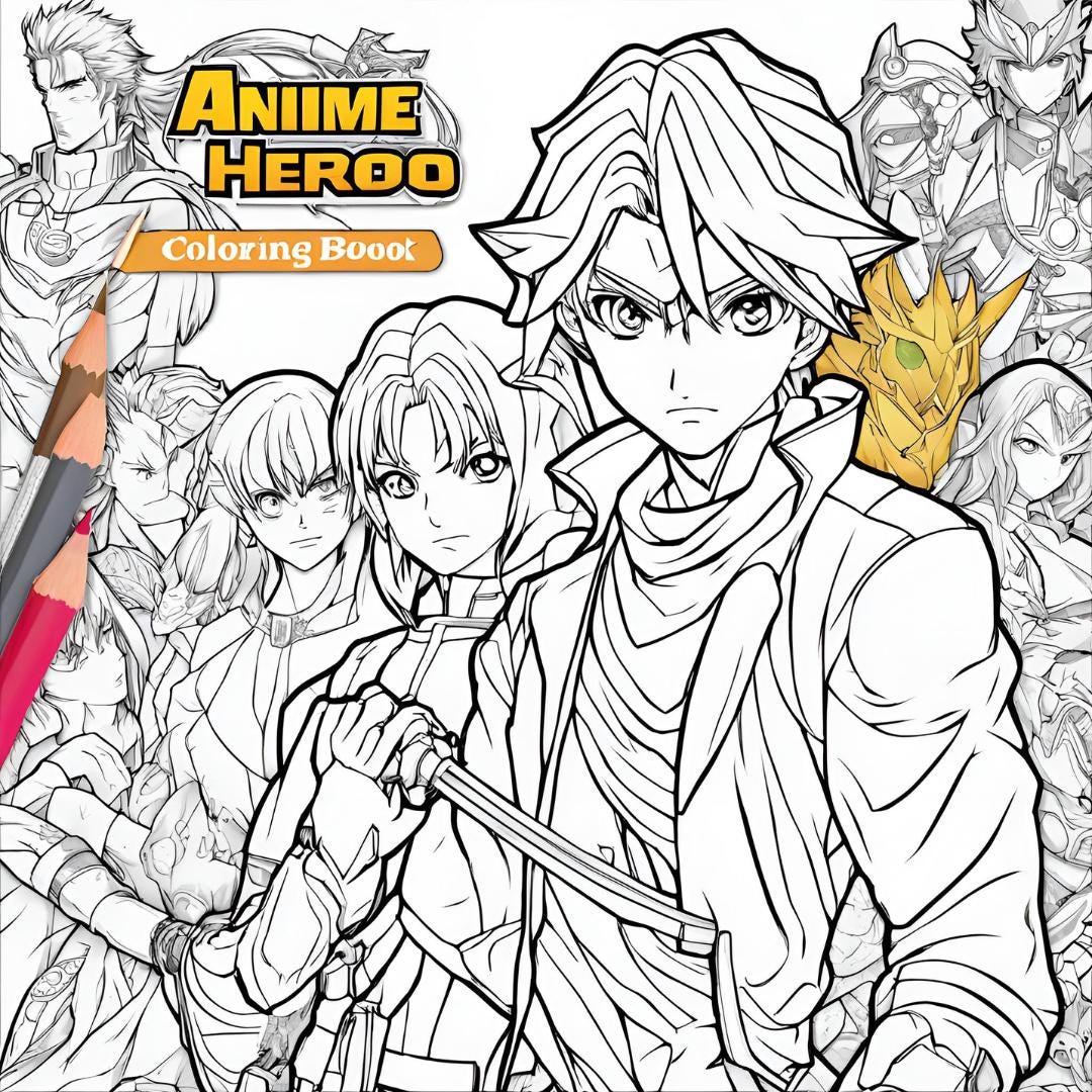 Digital Anime Coloring Book: Magical Worlds of Manga - Etsy