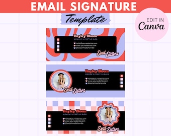 Retro Email Signature Template Design, Edtable in Canva - Etsy