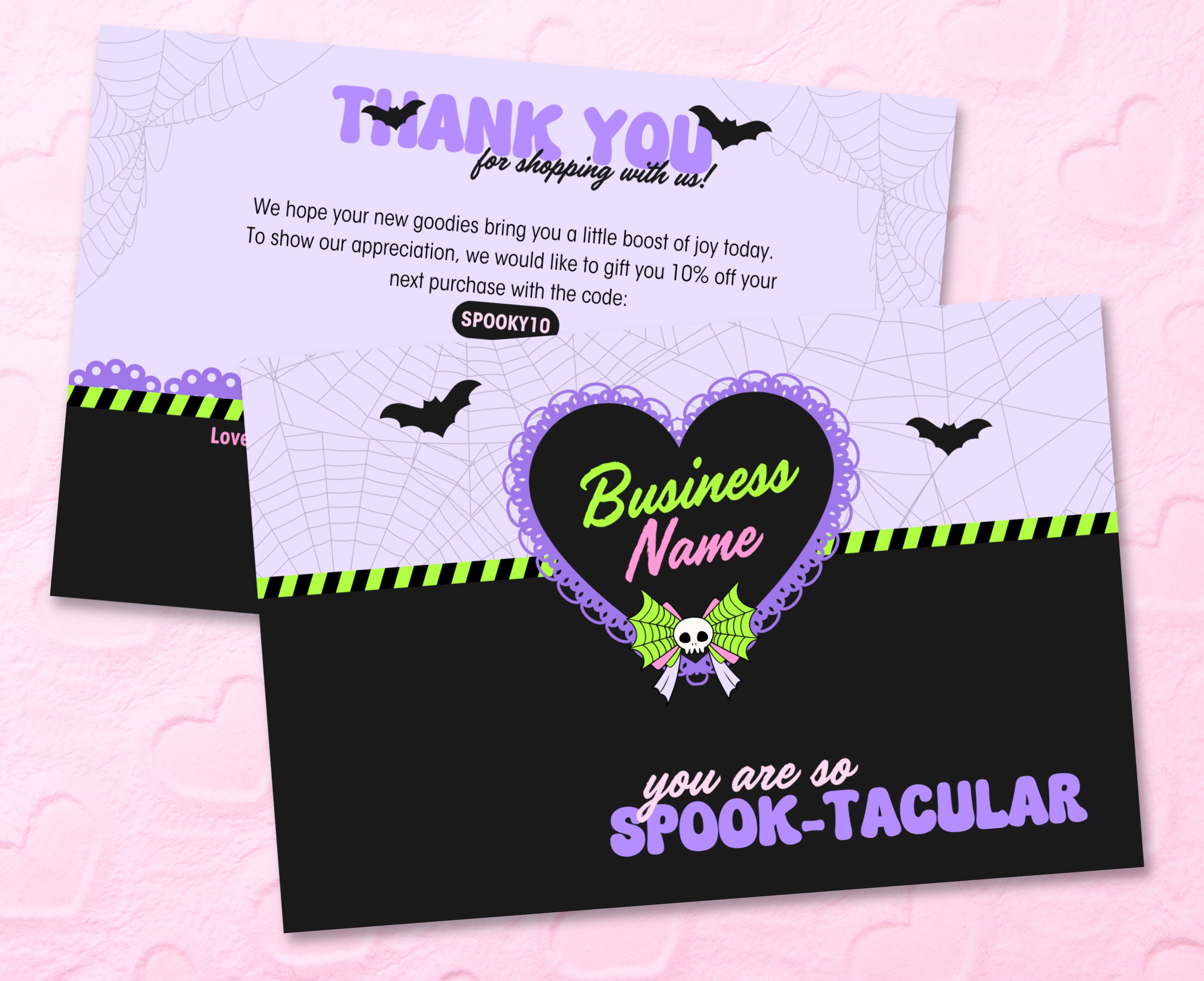 DIY Thank You Card: Canva Template, Editable Package Insert, Playful ...