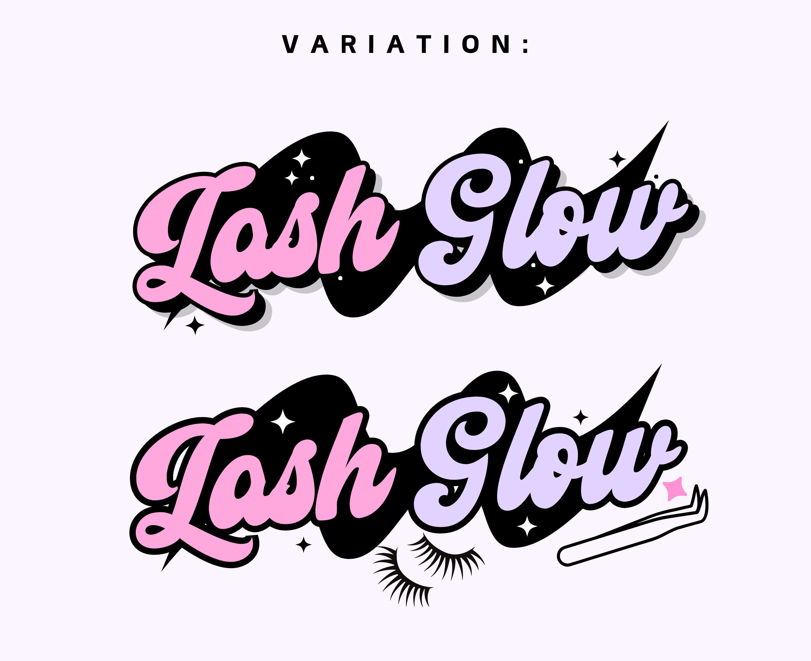 Editable Lash Logo Bundle- Retro Logo, Pastel Pink Logo, Logo Bundle ...