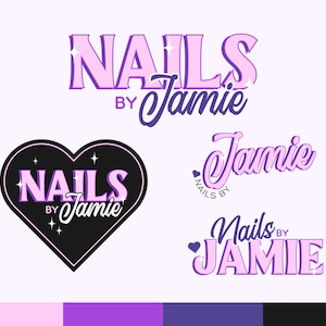 Editable Logo: Beauty Logo, Nail Branding Kit, Logo Suite, Pink Logo ...