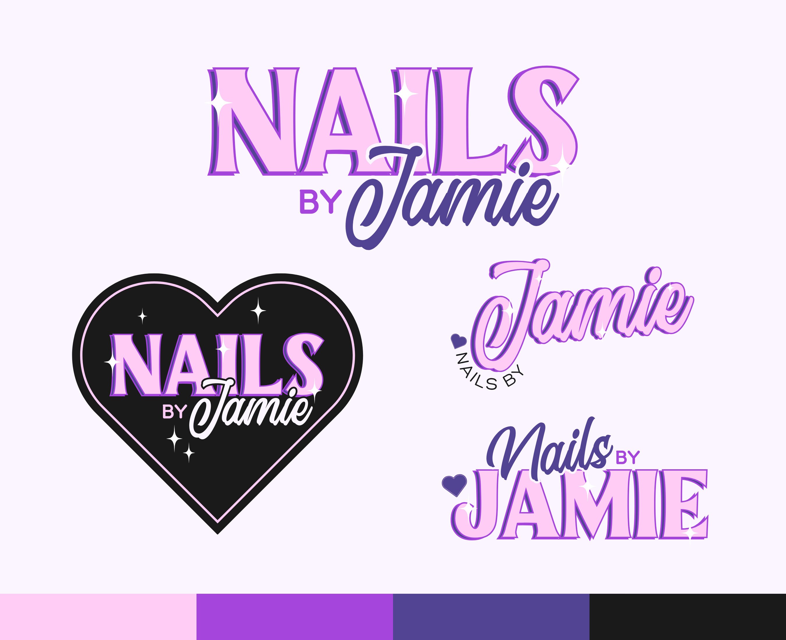 Editable Logo: Beauty Logo, Nail Branding Kit, Logo Suite, Pink Logo ...