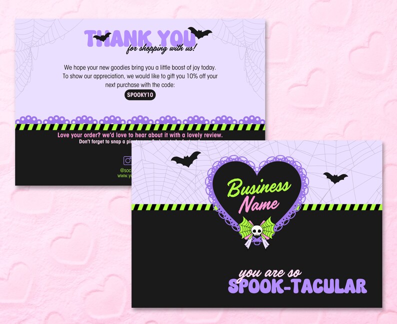 DIY Thank You Card: Canva Template, Editable Package Insert, Playful ...