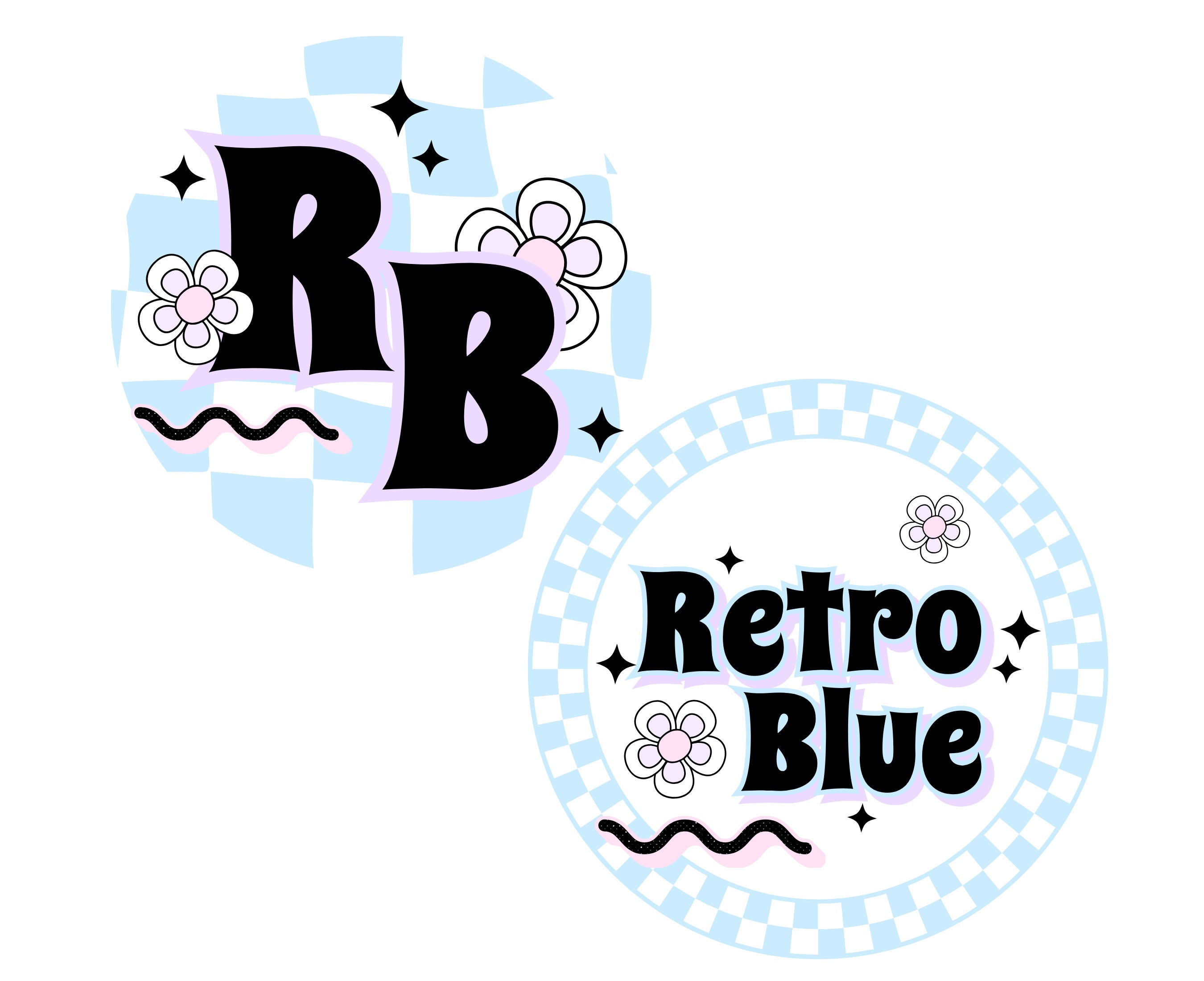Retro Blue Logo Design, Logo Bundle, Logo Design, Pastel Logo, Business ...
