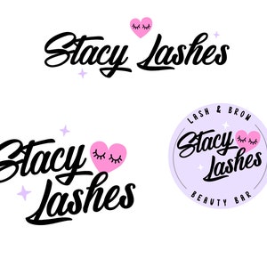 Beauty Lash Logo: Logo Bundle Design, Editable Logo, Lash Business Logo ...