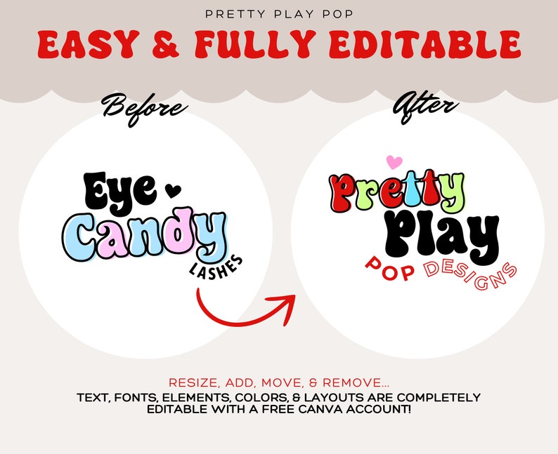 Editable Logo: Creepy Branding, Playful Logo, Spooky Logo, DIY Canva ...