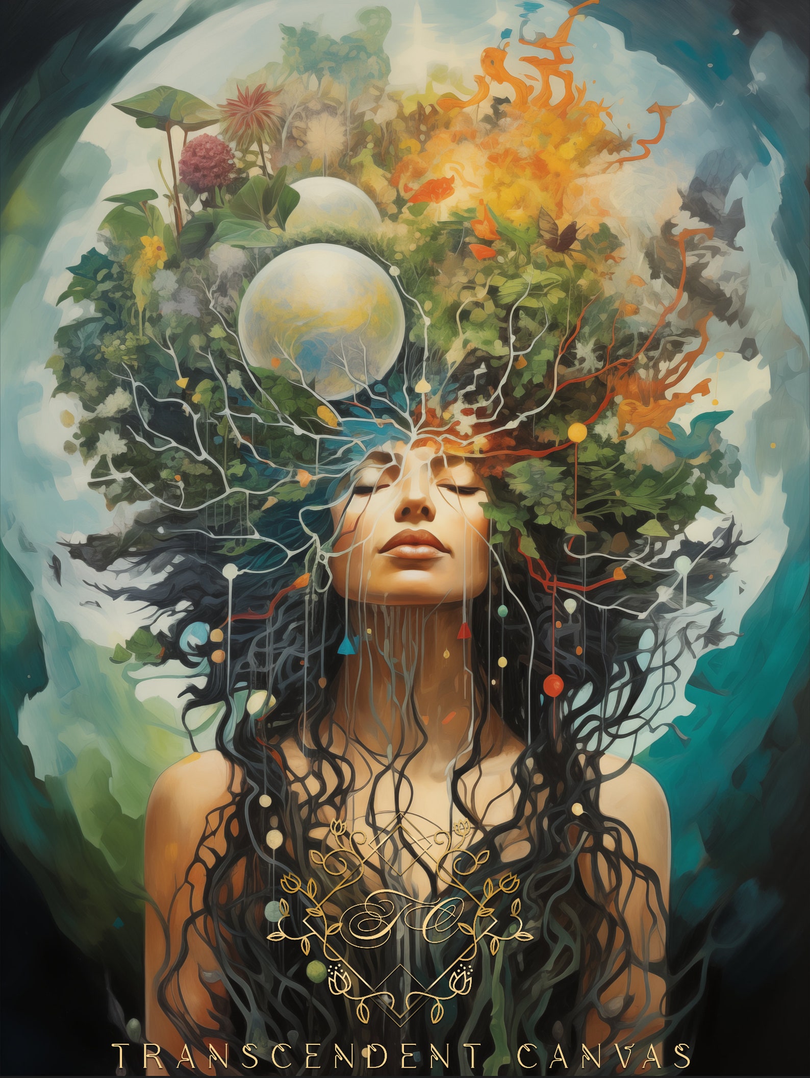 Journey of Self-discovery Transcendent Canvas Instant Printable Oil Painting, Wall Art Digital ...