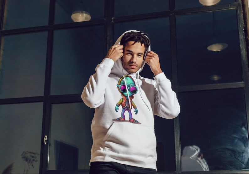 Funny Cartoon Cool 1980s Retro Style Blue Green Alien Dude Aliens 4 ...