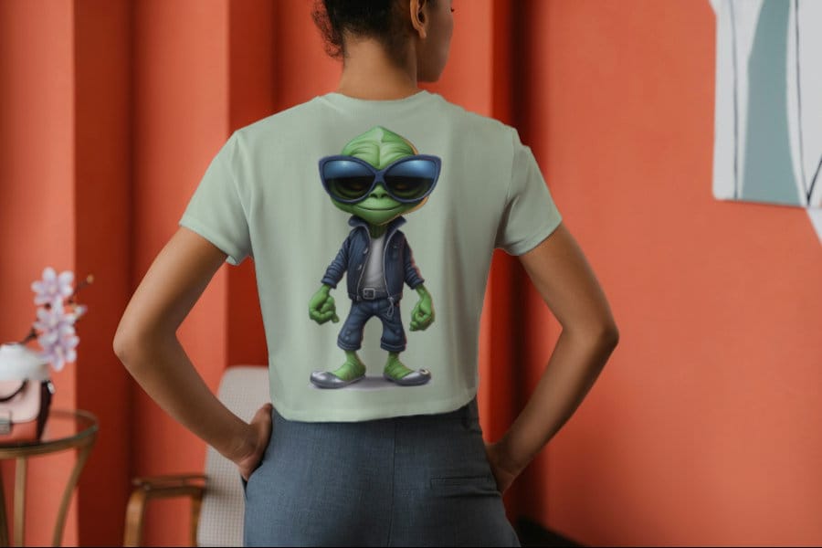 Funny Cartoon Cool 1980s Retro Style Blue Green Alien Dude Aliens 4 ...