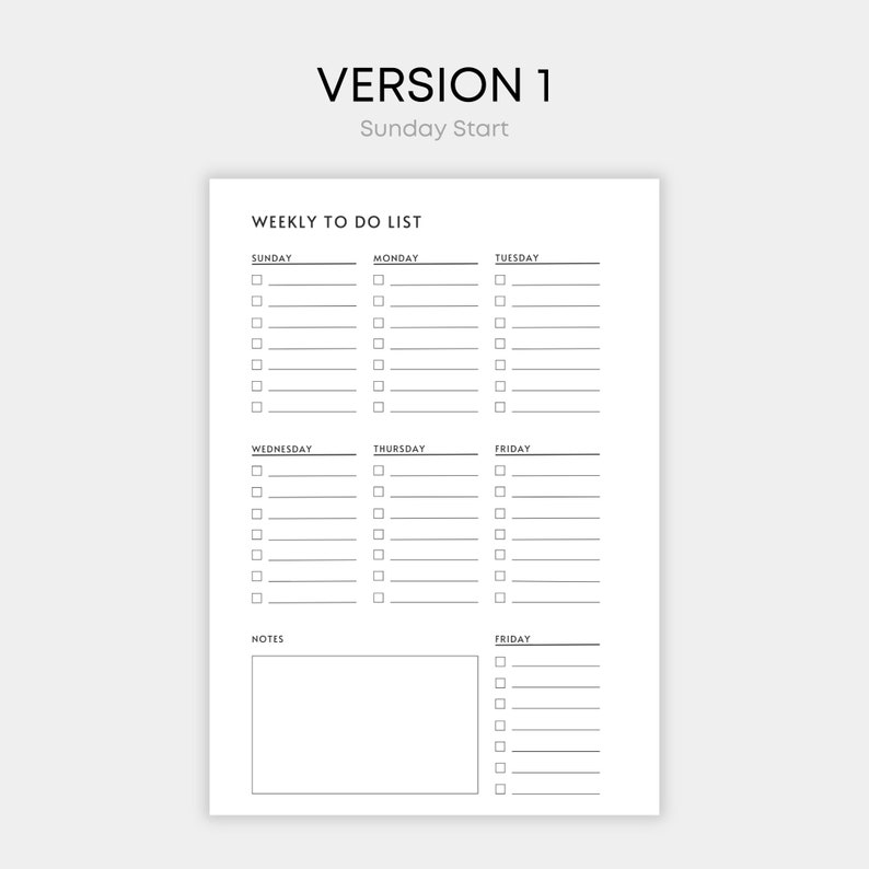 Weekly to Do List Printable Simple Tasks List Productivity Planner A4 ...