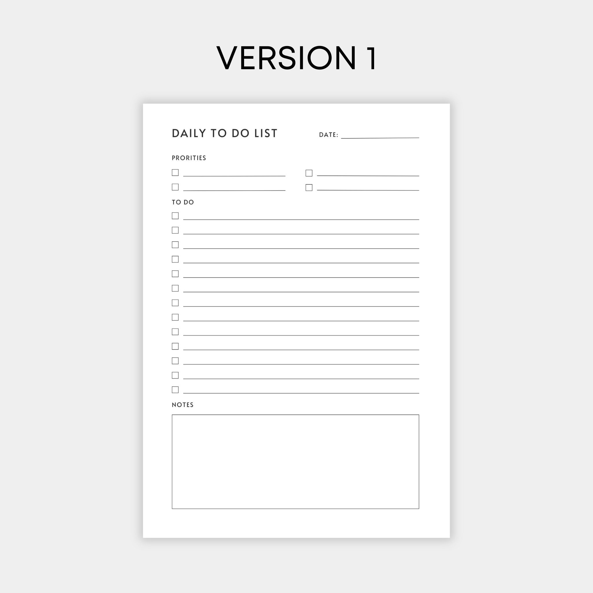 Daily to Do List Printable Simple Tasks List Productivity Planner A4 ...